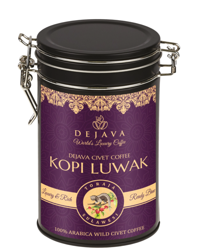 100% Pure Certified Sulawesi Toraja Island Wild Civet Kopi Luwak in A Tin – Dejava Coffee