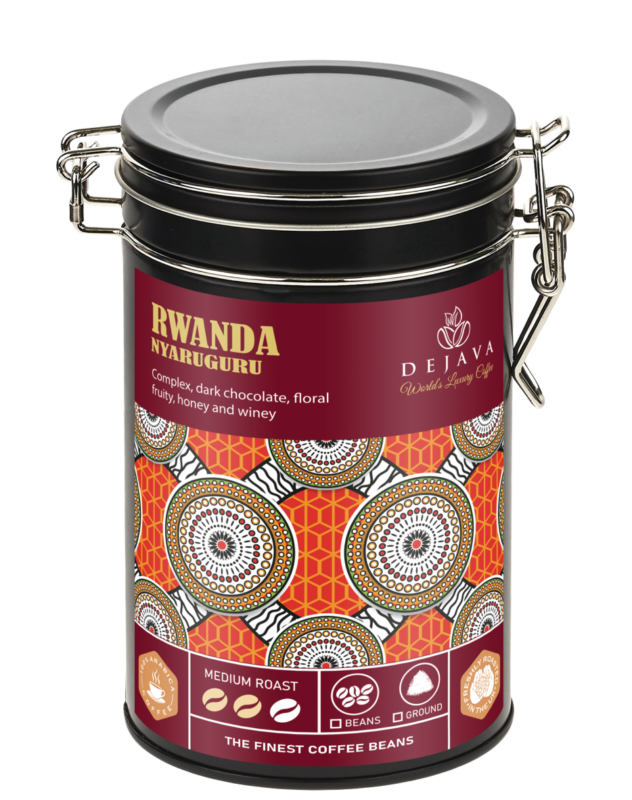 100% Arabica Rwanda Anaerobic Roasted Coffee in A Tin – Dejava Coffee